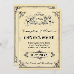 Fairy Tale Storybook Wedding Menu Cards | Zazzle