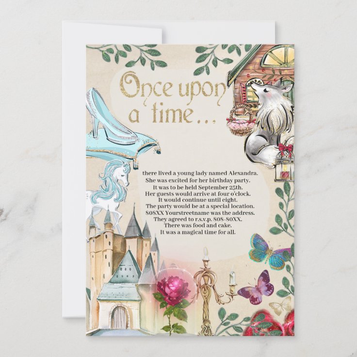Fairy Tale Theme Story Once Upon a Time Invitation | Zazzle