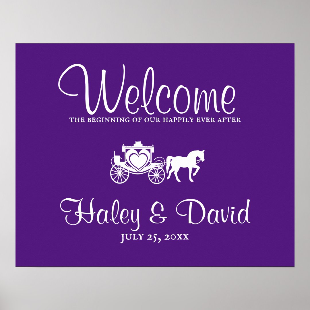 Fairy Tale Wedding Castle Heart Welcome Sign | Zazzle