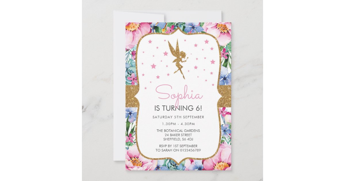 Fairy themed birthday party invitation | Zazzle