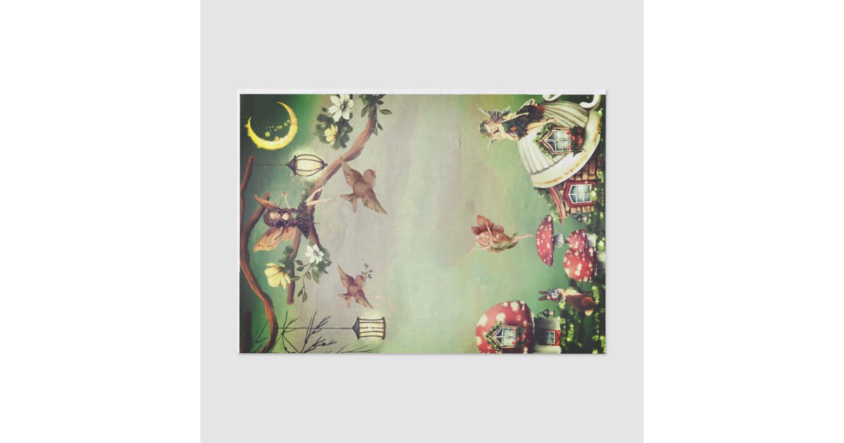 Fairy Village Decoupage Tissue Paper | Zazzle