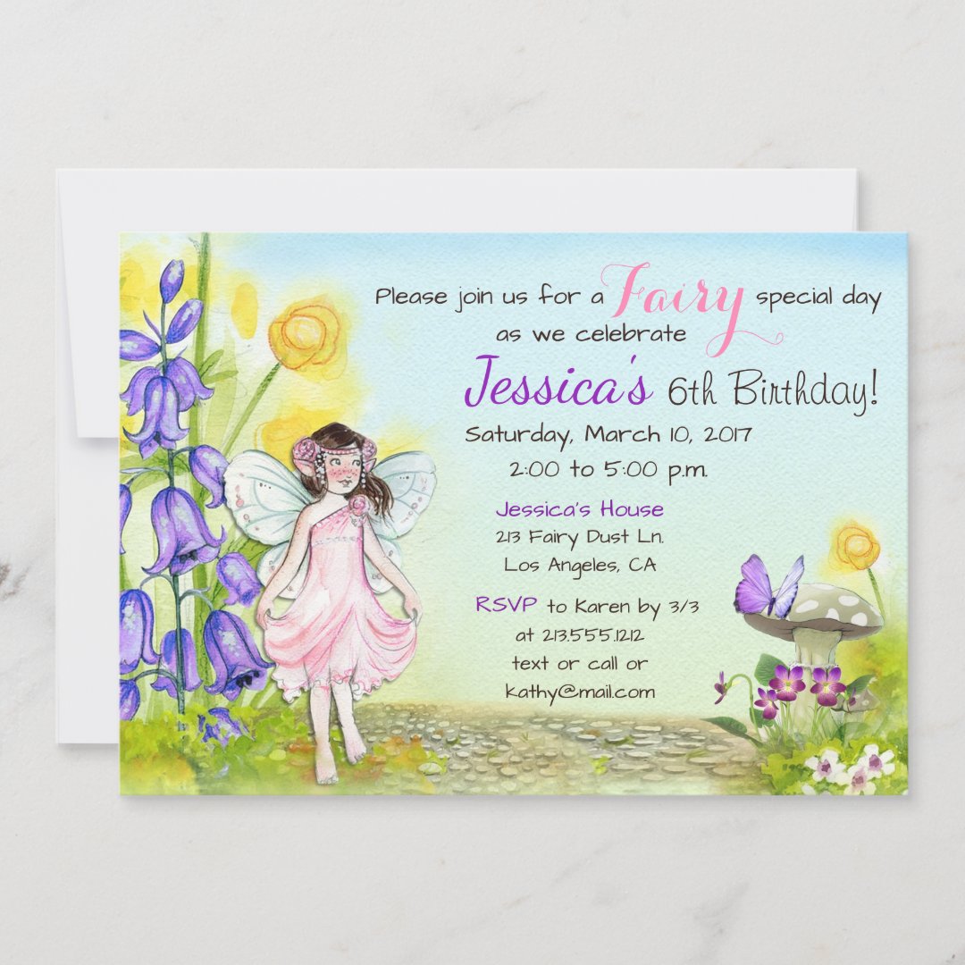 Fairy Whimsical Fantasy Birthday Party Invitation | Zazzle
