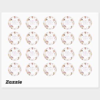 Fairy wildflower birthday classic round sticker | Zazzle