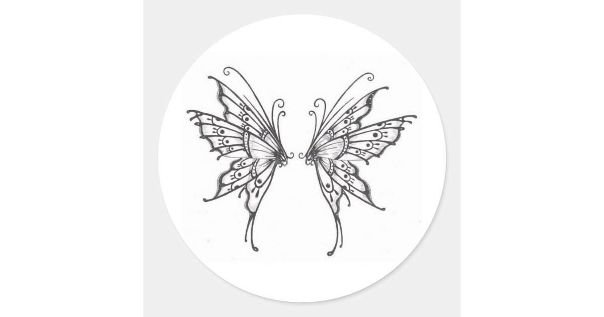 Fairy WINGS Classic Round Sticker | Zazzle
