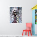 Fairy with Full Moon Fantasy Art Poster | Zazzle