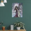 Fairy with Full Moon Fantasy Art Poster | Zazzle