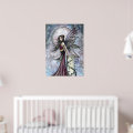 Fairy with Full Moon Fantasy Art Poster | Zazzle