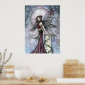 Fairy with Full Moon Fantasy Art Poster | Zazzle