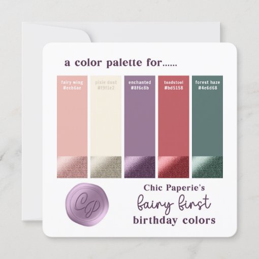 Fairycore Pink, Green, Purple Color Palette Card | Zazzle