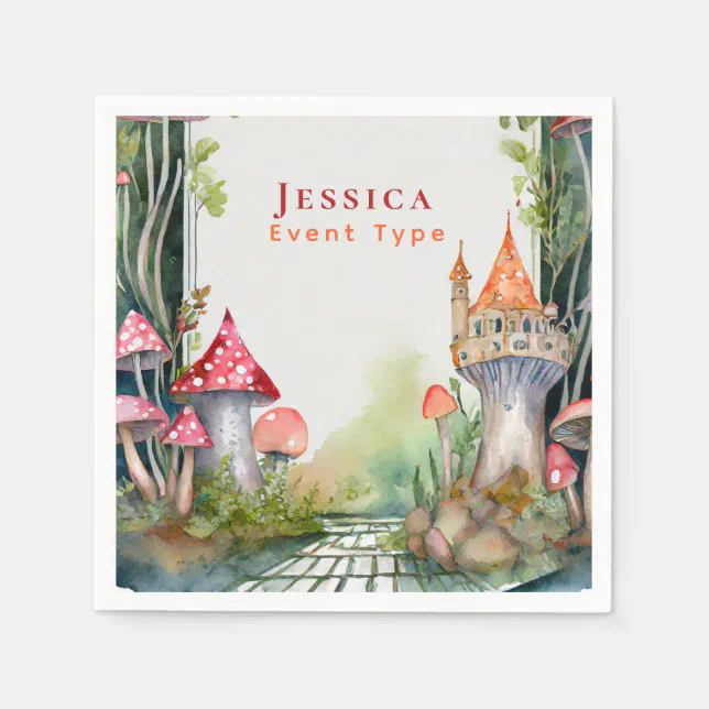 FAIRYCORE Princess Fairytale Castle Kingdom Custom Napkins | Zazzle