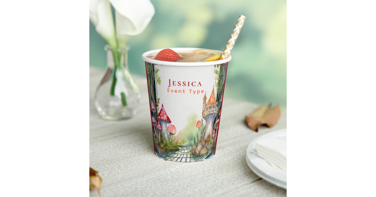 FAIRYCORE Princess Fairytale Castle Kingdom Custom Paper Cups | Zazzle
