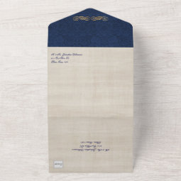 Fairytale Blue Dragon Scroll Wedding All In One Invitation | Zazzle
