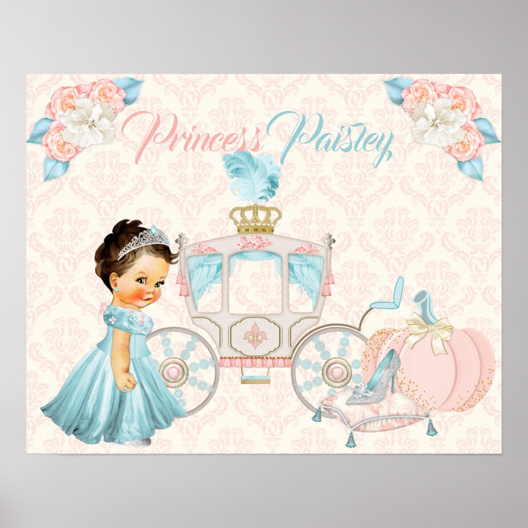 Fairytale Carriage Princess Personalized Nursery Poster | Zazzle
