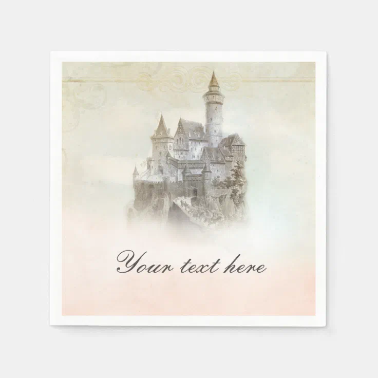 Fairytale Castle Storybook Princess Party Napkins | Zazzle