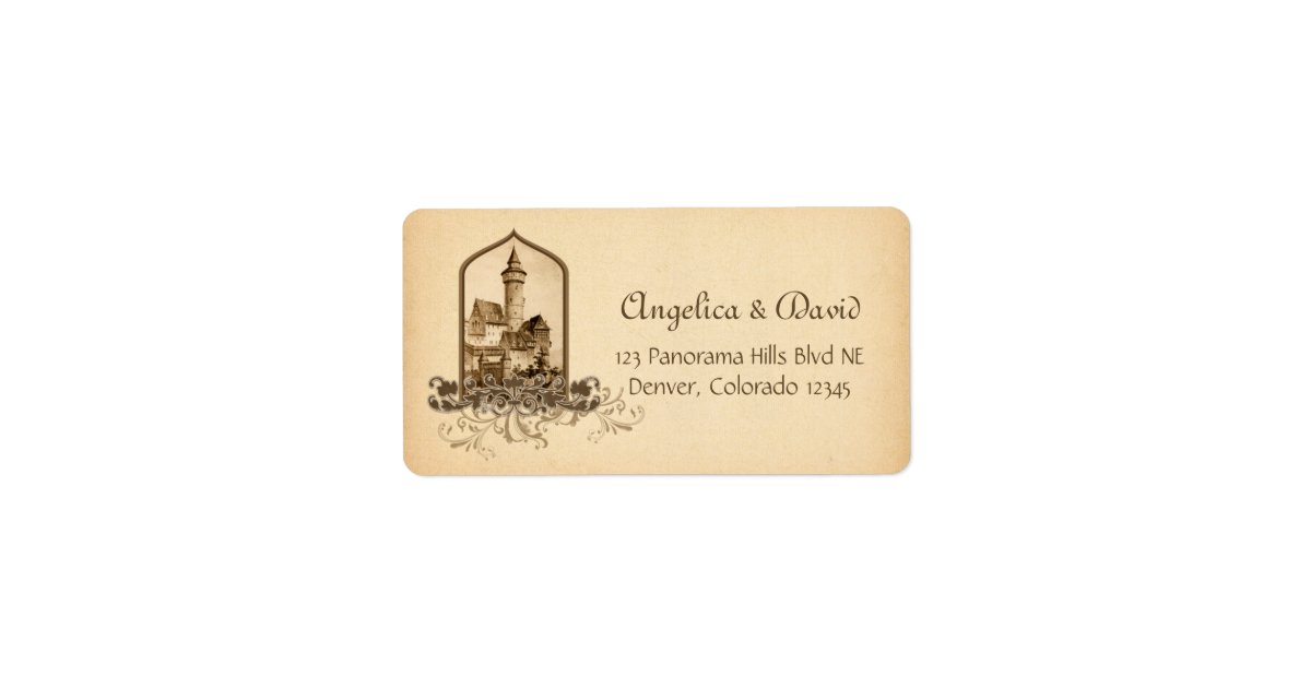 Fairytale Medieval Castle Wedding Return Address Label | Zazzle