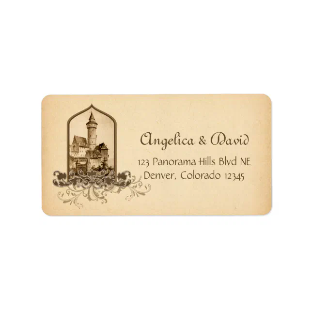 Fairytale Medieval Castle Wedding Return Address Label | Zazzle