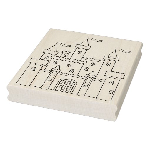Fairytale Medieval Royal Castle Coloring Page Rubber Stamp | Zazzle