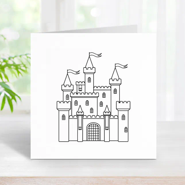 Fairytale Medieval Royal Castle Rubber Stamp | Zazzle