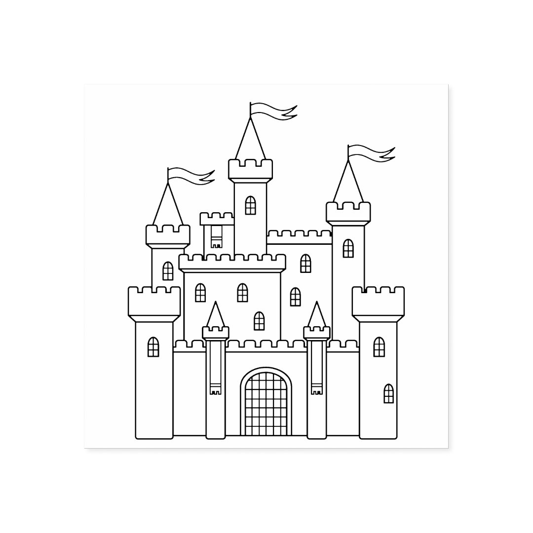 Fairytale Medieval Royal Castle Rubber Stamp | Zazzle