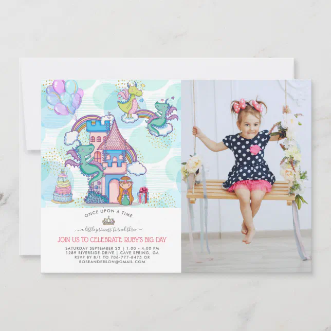 Fairytale Party Invitation | Princess & Dragons | Zazzle