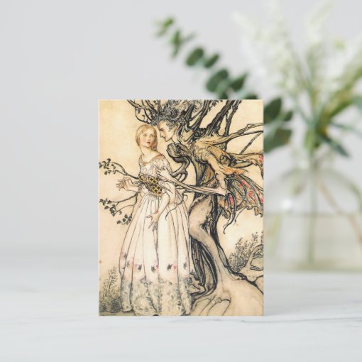 Fairytale Princess and Tree Elf Postcard | Zazzle