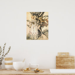 Fairytale Princess and Tree Elf Poster | Zazzle
