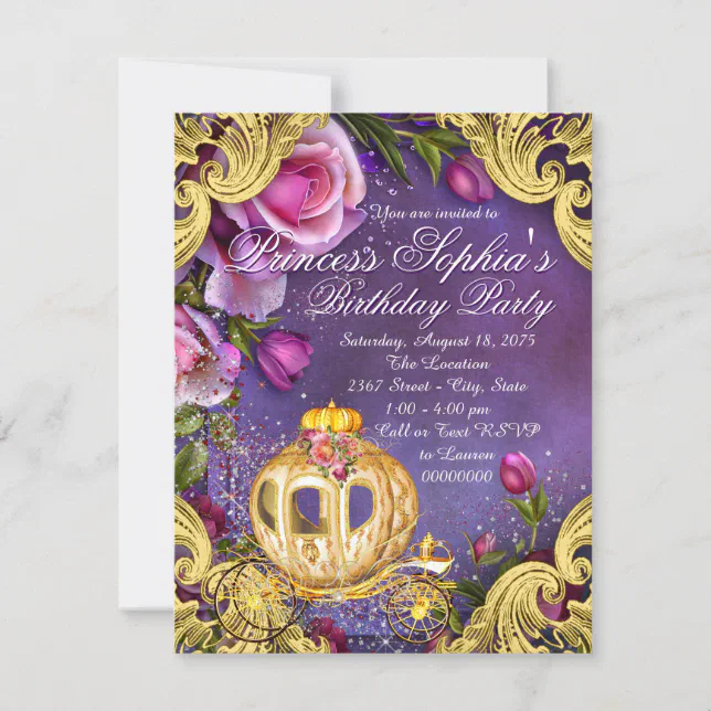 Fairytale Princess Birthday Party Invitation | Zazzle