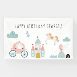 Fairytale Princess Birthday Party Welcome Banner | Zazzle