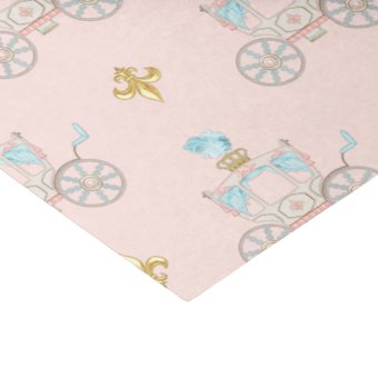 Fairytale Princess Carriage Blush Gold Aqua Tissue Paper | Zazzle