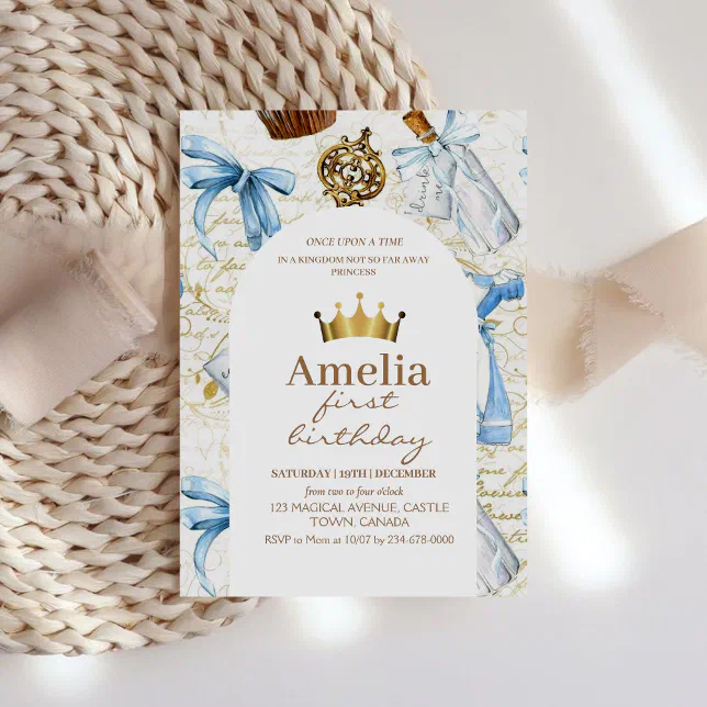 Fairytale Princess Cartoon Girl Birthday Party Invitation | Zazzle