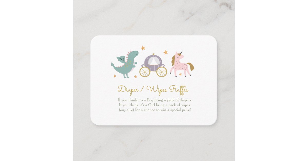 Fairytale Princess Diaper / Wipes Raffle Card | Zazzle
