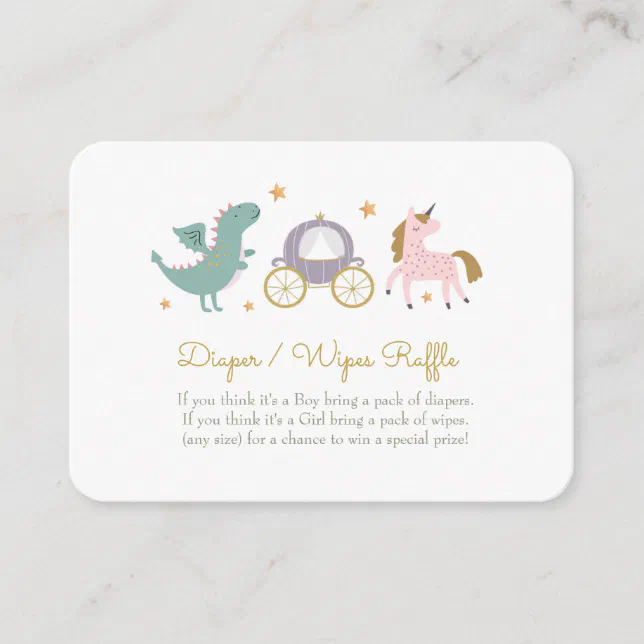 Fairytale Princess Diaper / Wipes Raffle Card | Zazzle