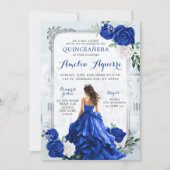 Fairytale Royal Blue Castle Elegant Quinceañera Invitation | Zazzle