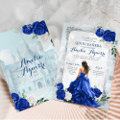 Fairytale Royal Blue Castle Elegant Quinceañera Invitation | Zazzle