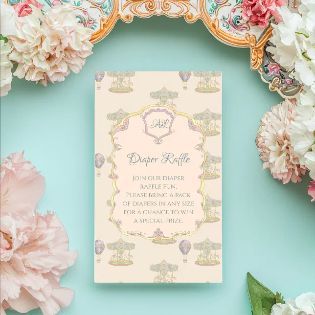 Fairytale Vintage Amusement Park Baby Shower Enclosure Card | Zazzle