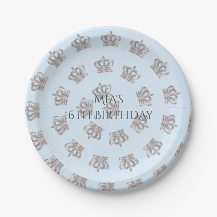 Fairytale Vintage Blue Royal Party Crown Plates | Zazzle.com