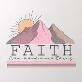 Faith Can Move Mountains Christian Quote Jesus Wall Decal | Zazzle