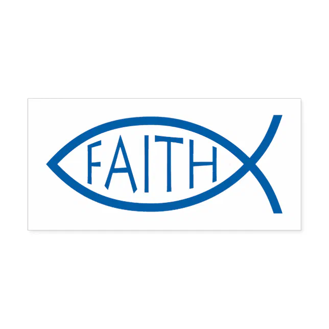 Faith | Christian Fish Symbol Self-inking Stamp | Zazzle