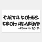 Faith Comes From Hearing Sticker Romans 10:17 | Zazzle