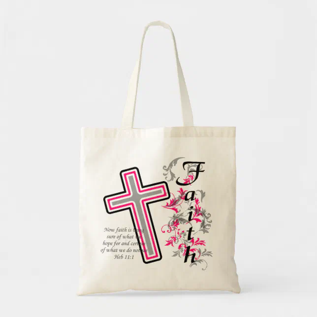 Faith Cross Christian Tote Bag | Zazzle
