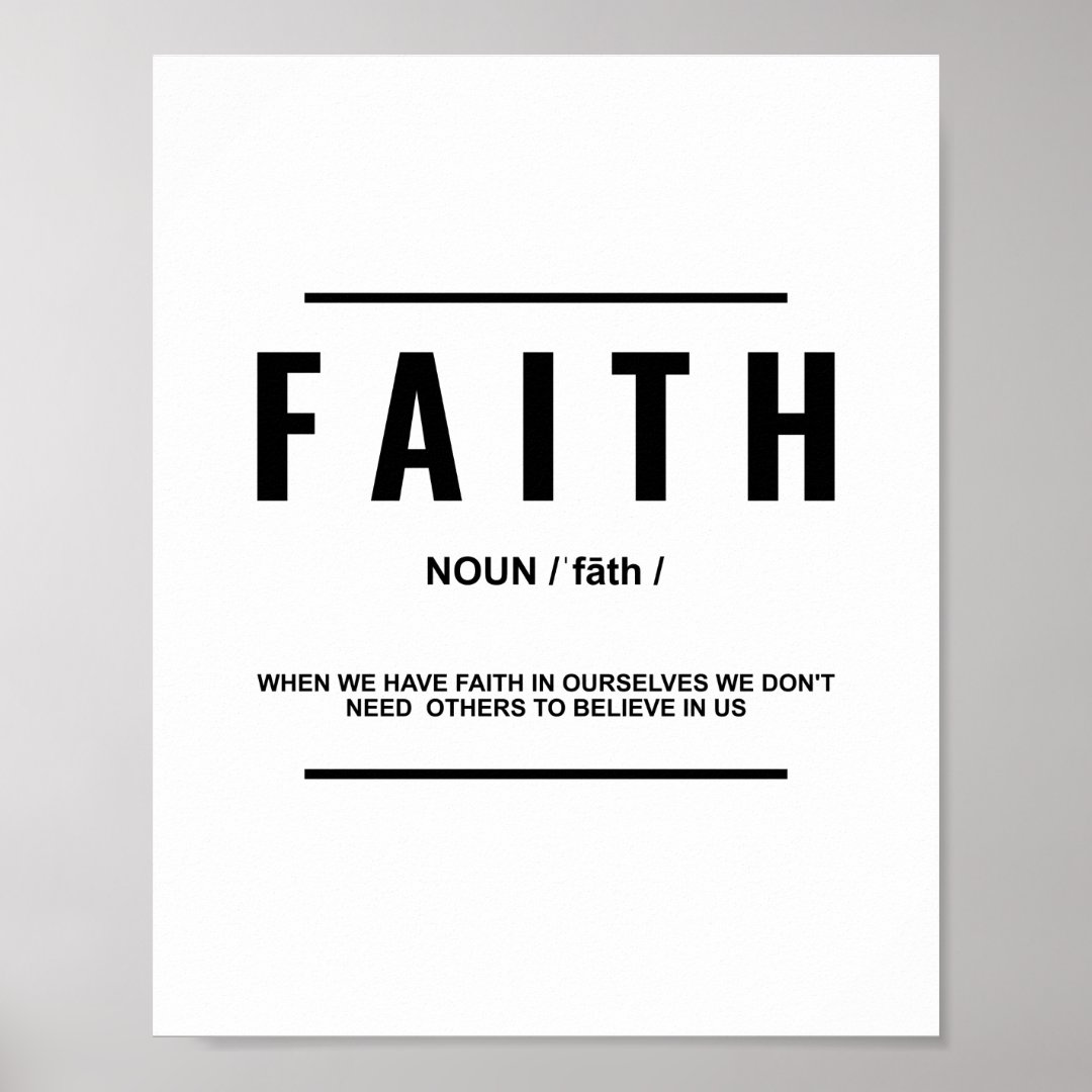 Faith Definition | Inspirational Quote Poster | Zazzle