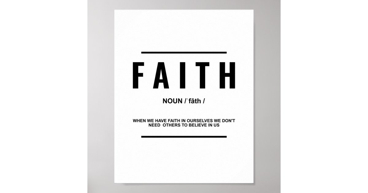 Faith Definition | Inspirational Quote Poster | Zazzle