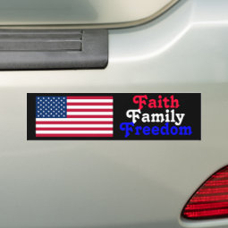 Faith Family Freedom Bumper Sticker | Zazzle