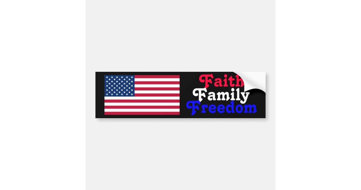 Faith Family Freedom Bumper Sticker | Zazzle