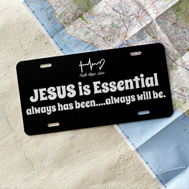Faith Heartbeat with Jesus Quote Christian License Plate | Zazzle