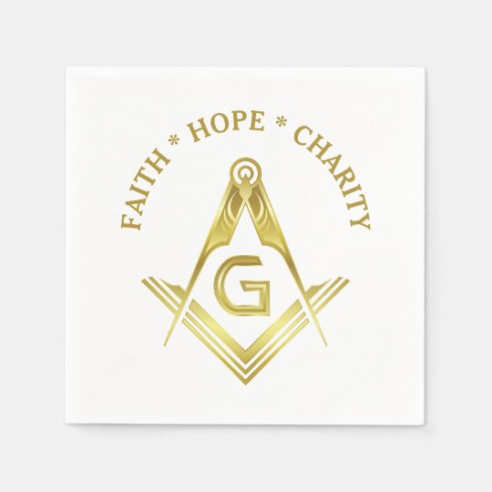Faith Hope Charity Masonic Napkins Gold Freemason | Zazzle.com