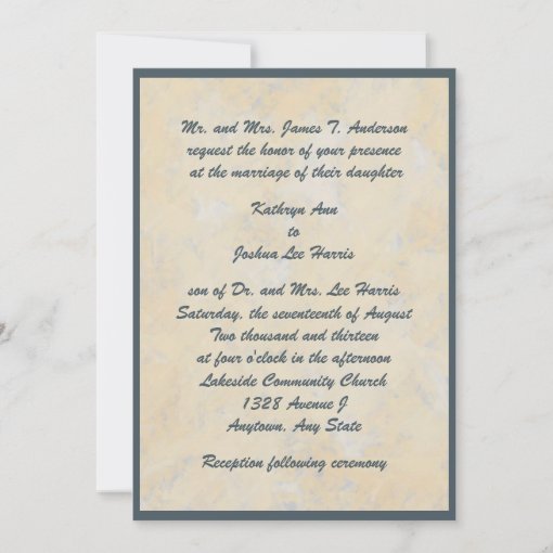 Faith Hope Love Blue Heart Wedding Invitation | Zazzle