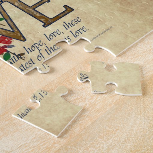 Faith Hope Love Christian Bible Verse Jigsaw Puzzle | Zazzle