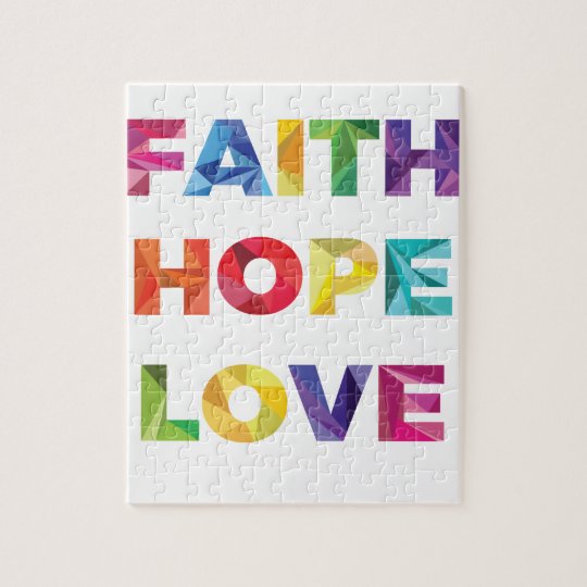FAITH HOPE LOVE JIGSAW PUZZLE | Zazzle.com