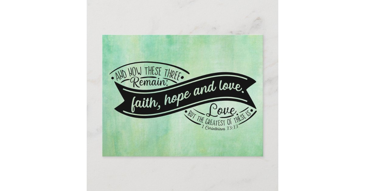 Faith Hope & Love Ribbon Postcard | Zazzle